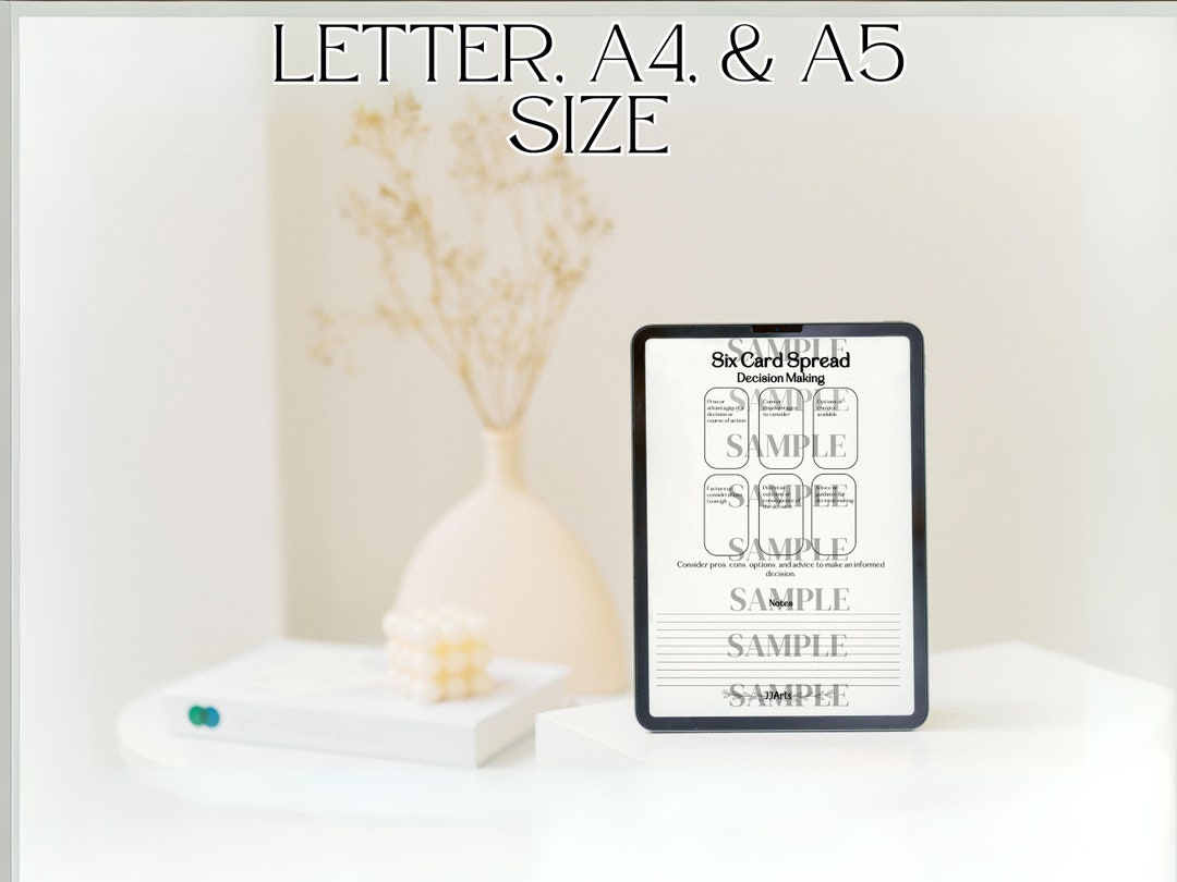 Six-card Tarot Spreads PDF (letter, A4, and A5 Sizes) - Etsy