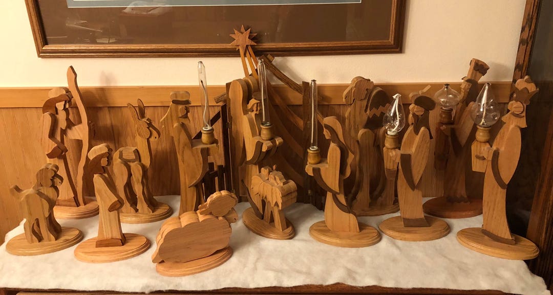 Large Handmade Wooden Nativity Set - Etsy
