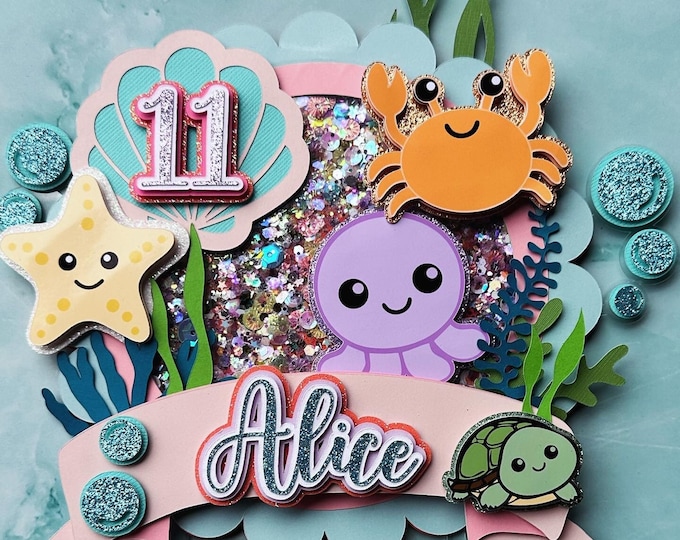 Under the Sea Shaker Cake Topper, Ocean Theme Cake Topper, Ocean ...