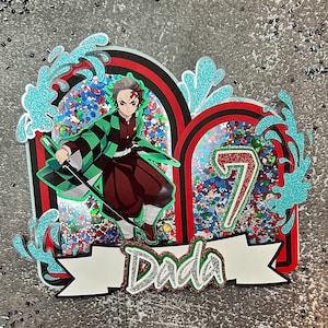 Boy Anime Slayer Demon Cake Topper, Anime Slayer Shaker Cake Topper ...