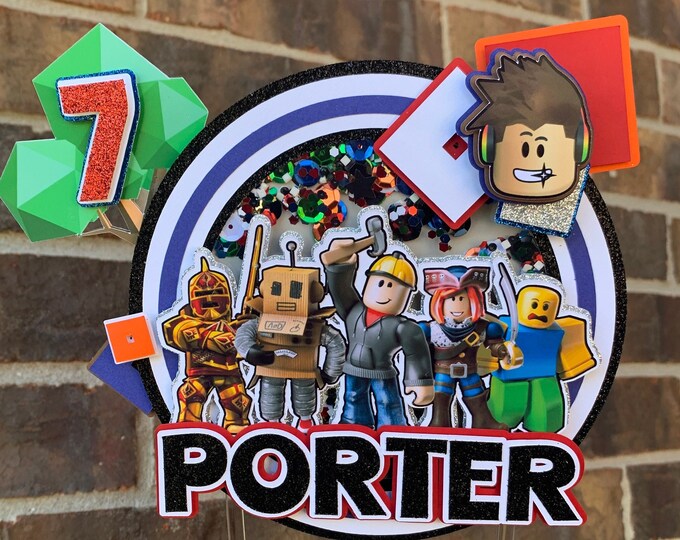 Roblox Cake Topper, Roblox Theme Birthday Party, Roblox Boy Birthday ...