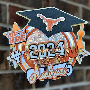 Graduation Cake Topper, Texas Grad Cake Topper, Longhorn Graduation ...