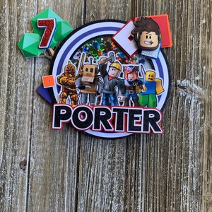 Roblox Cake Topper, Roblox Theme Birthday Party, Roblox Boy Birthday ...