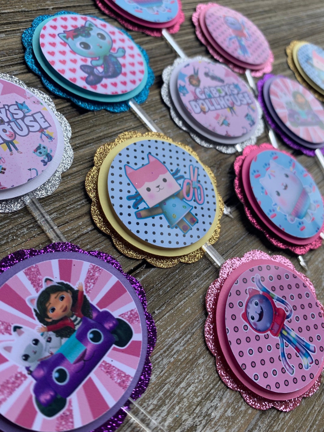 Gabby's Dollhouse Cupcake Toppers, Gabby and Friends Food Toppers ...