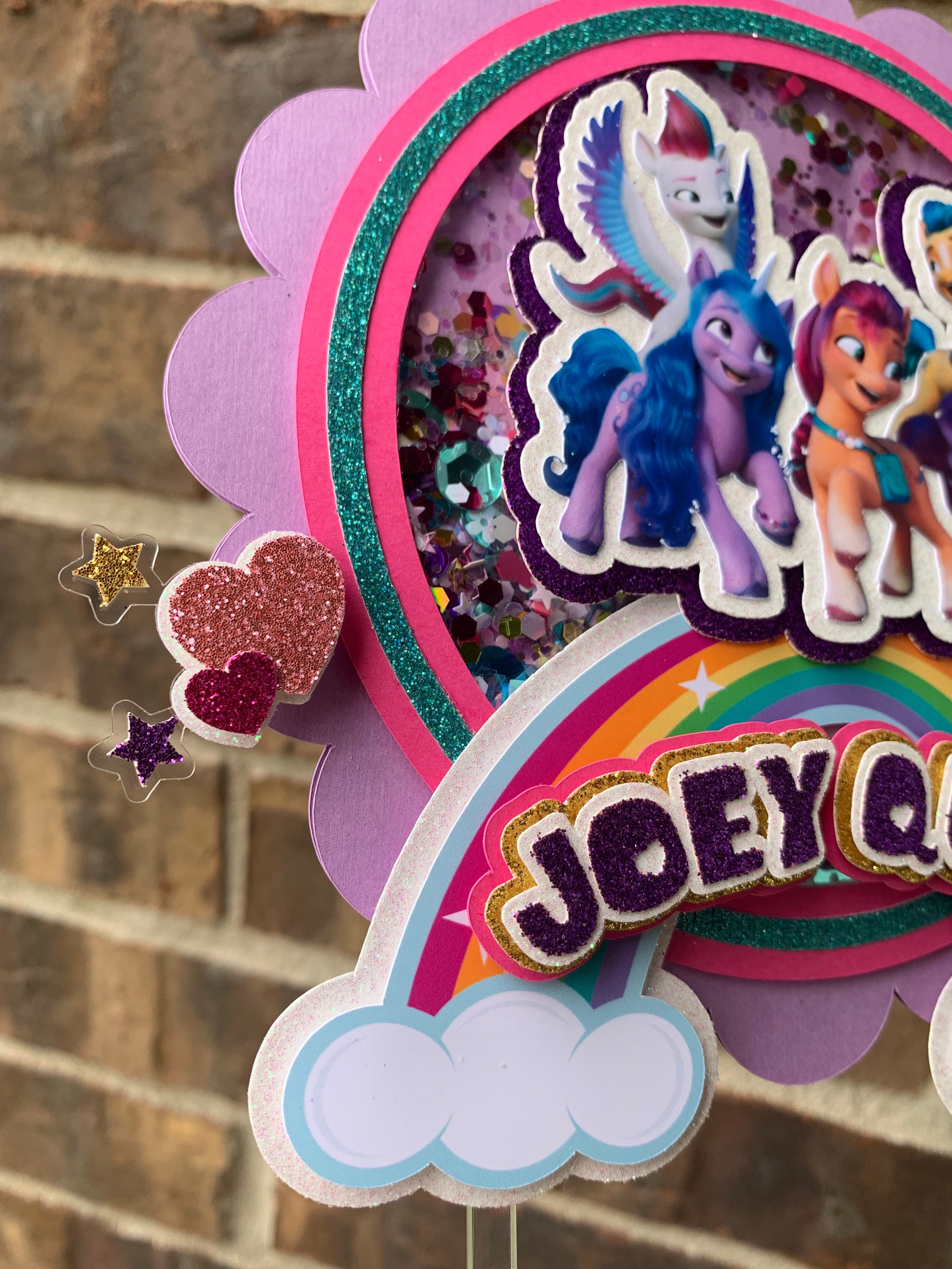 My Little Pony Inspired Cake Topper, Birthday Shaker Cake Topper, MLP ...