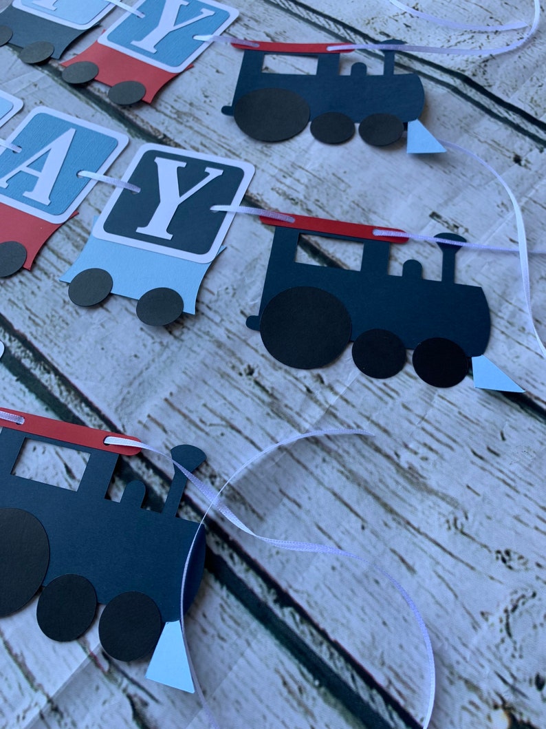 Train Birthday Banner, Train Birthday Party Decor, Happy Birthday ...