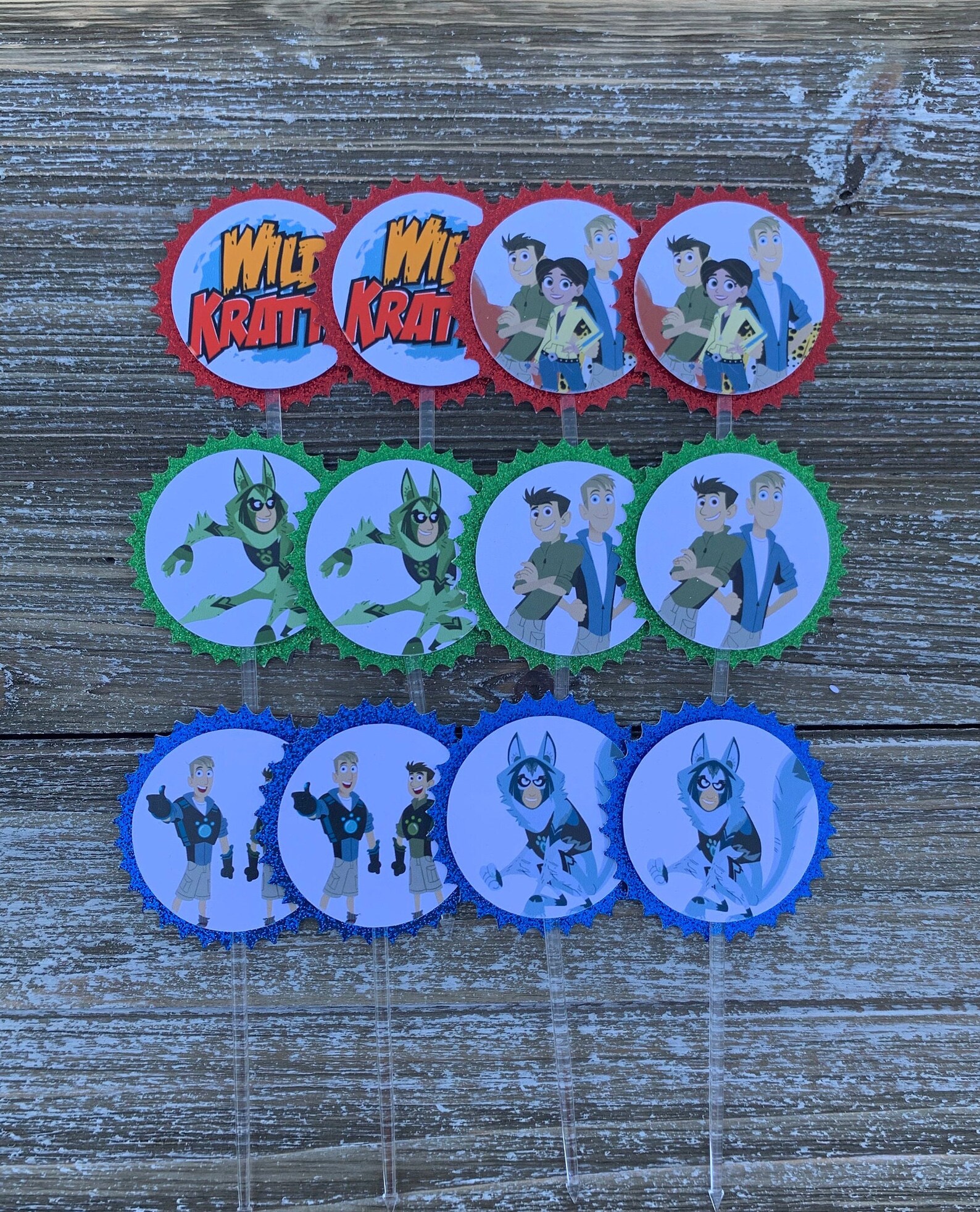 Set of 12 Wild Kratts Cupcake Toppers, Wild Kratts Theme Party, Wild ...