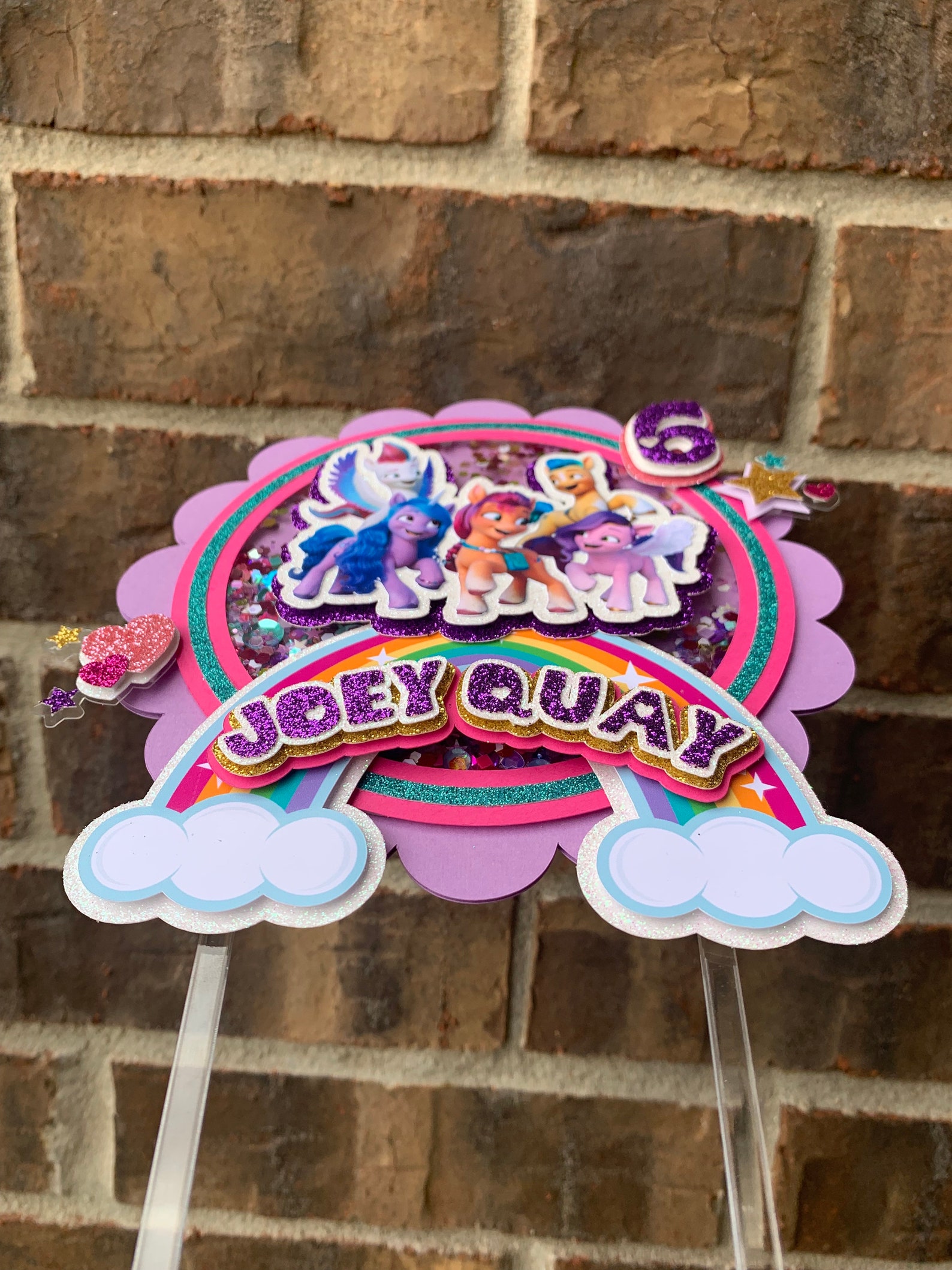 My Little Pony Inspired Cake Topper, Birthday Shaker Cake Topper, MLP ...
