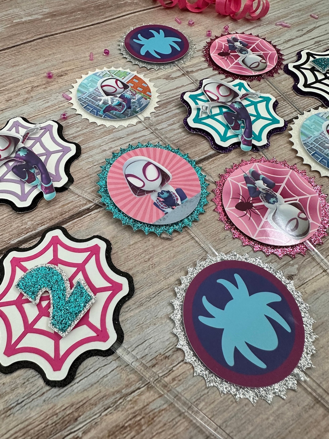 Ghost Spider Cupcake Toppers, Spider Gwen Food Toppers, Spidey and ...
