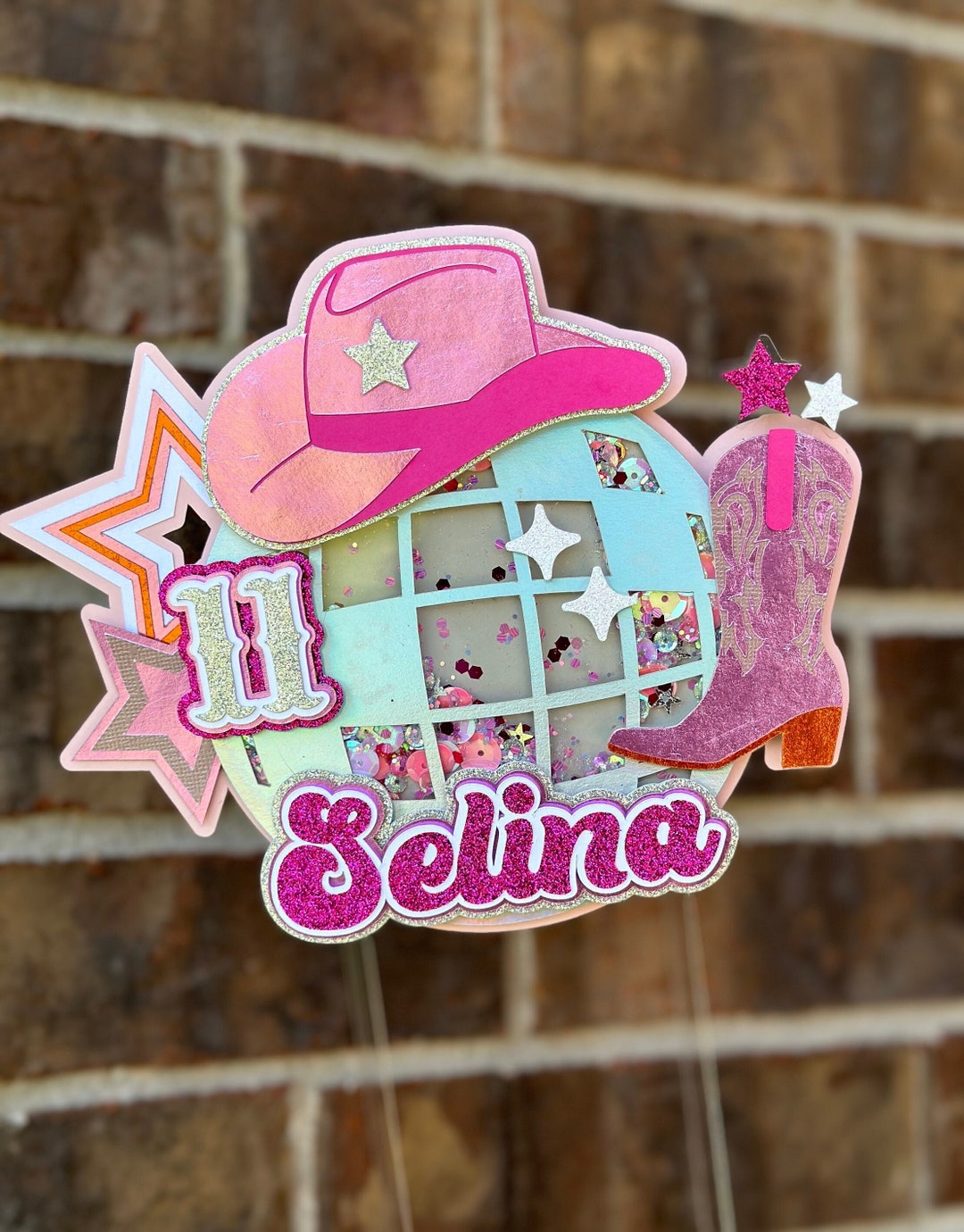 Disco Cowgirl Cake Topper, Disco Party, Cowgirl Party Decor, Disco ...