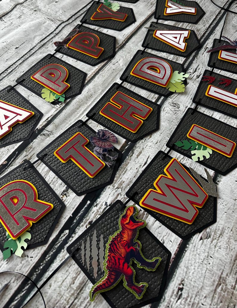 Dinosaur Birthday Banner, Dino Party, Custom Dinosaur Birthday Decor - Etsy