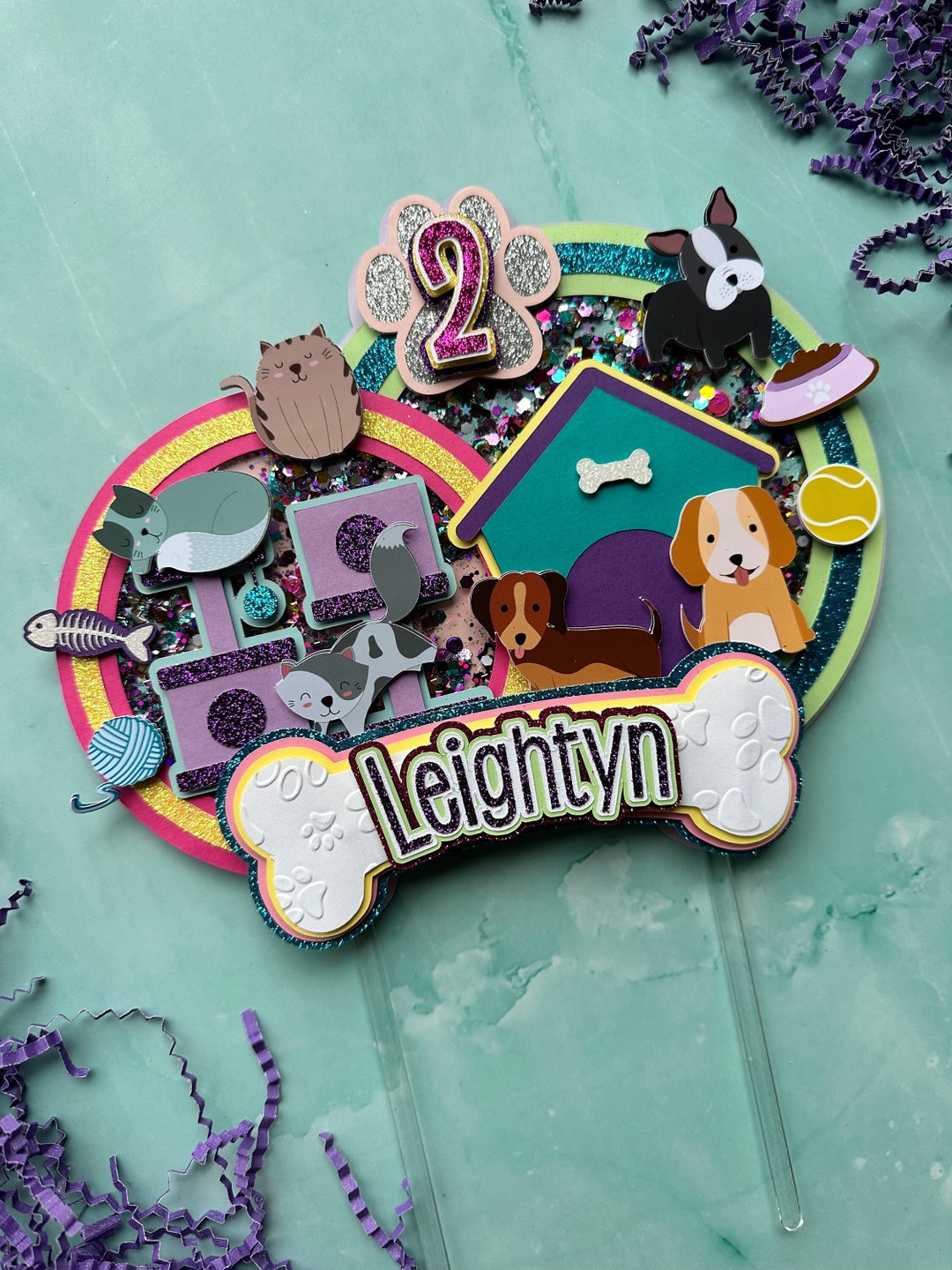 Pet Adoption Theme Cake Topper, Dog and Cat Birthday, Adoption Theme ...