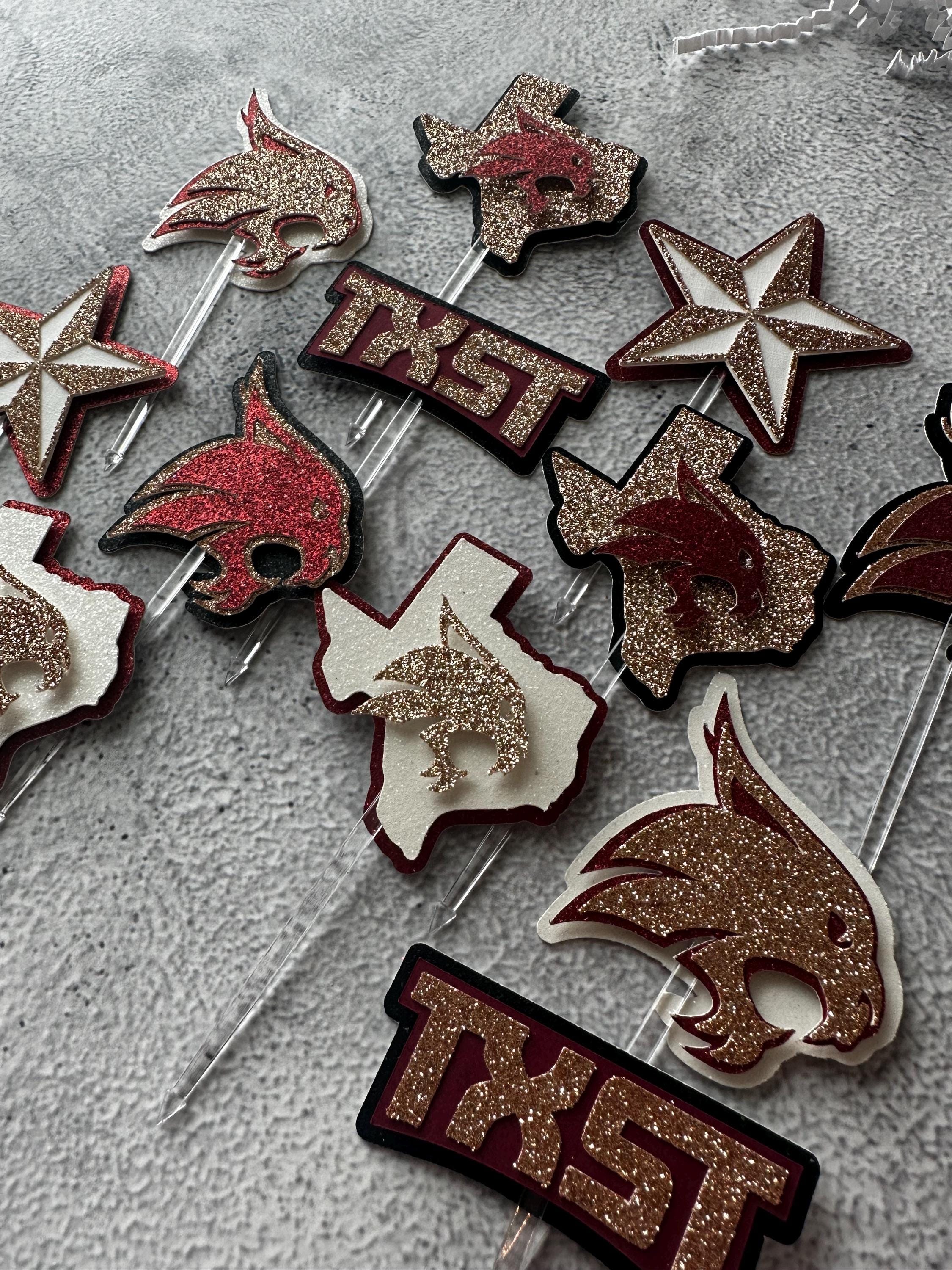 Texas State Cupcake Toppers, Texas Cupcake Toppers, Texas State ...