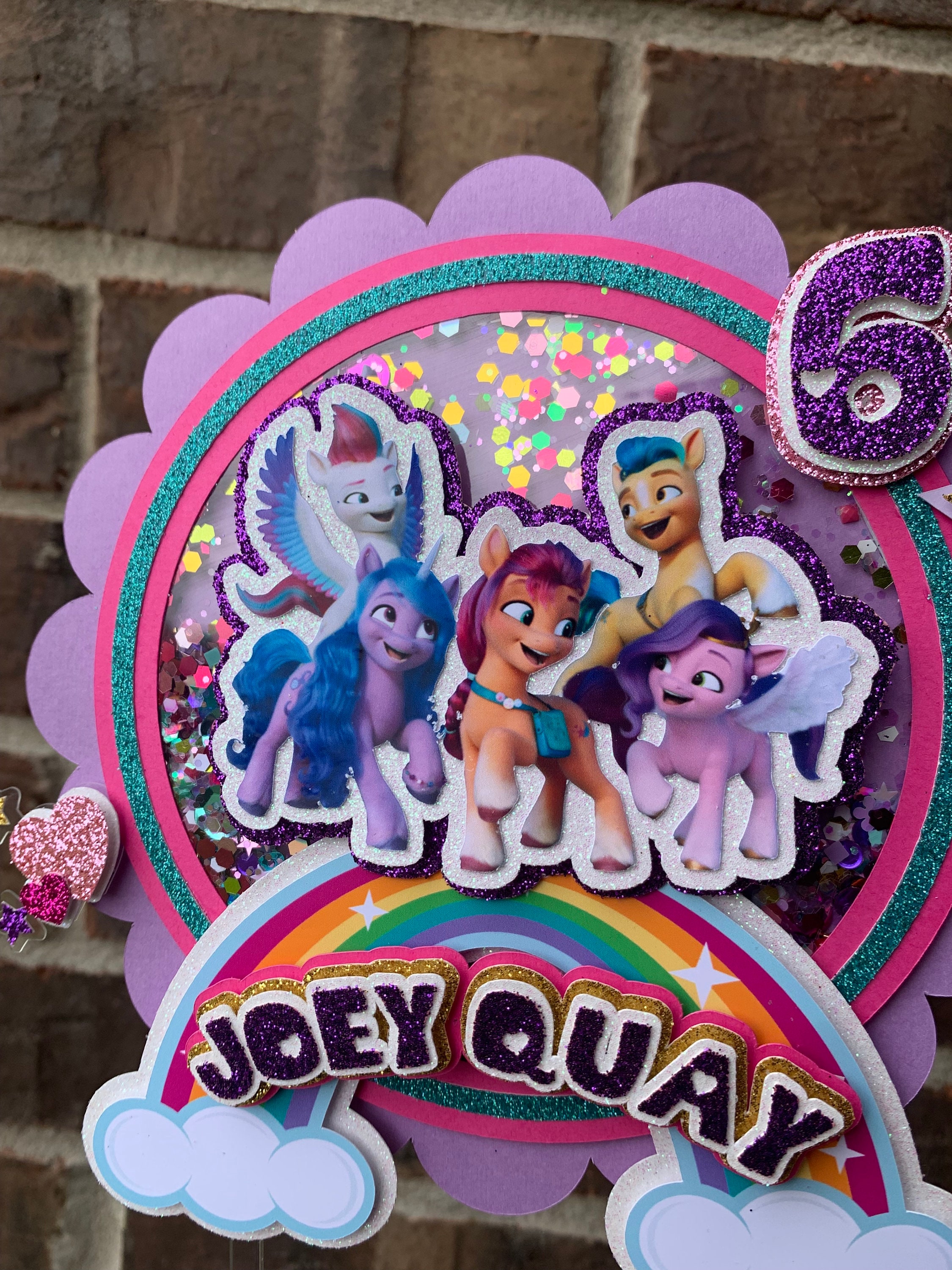 My Little Pony Inspired Cake Topper, Birthday Shaker Cake Topper, MLP ...
