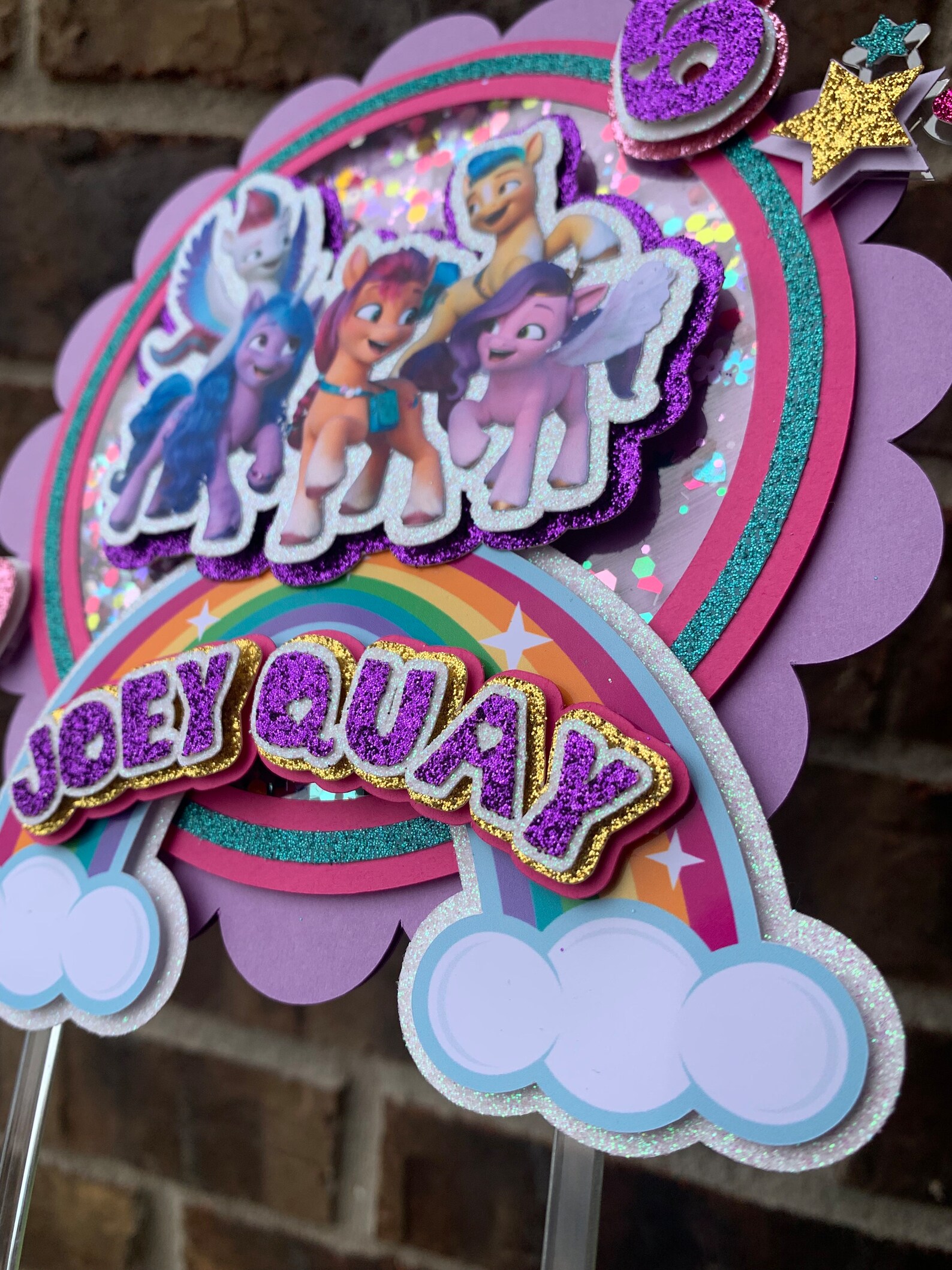 My Little Pony Inspired Cake Topper, Birthday Shaker Cake Topper, MLP ...