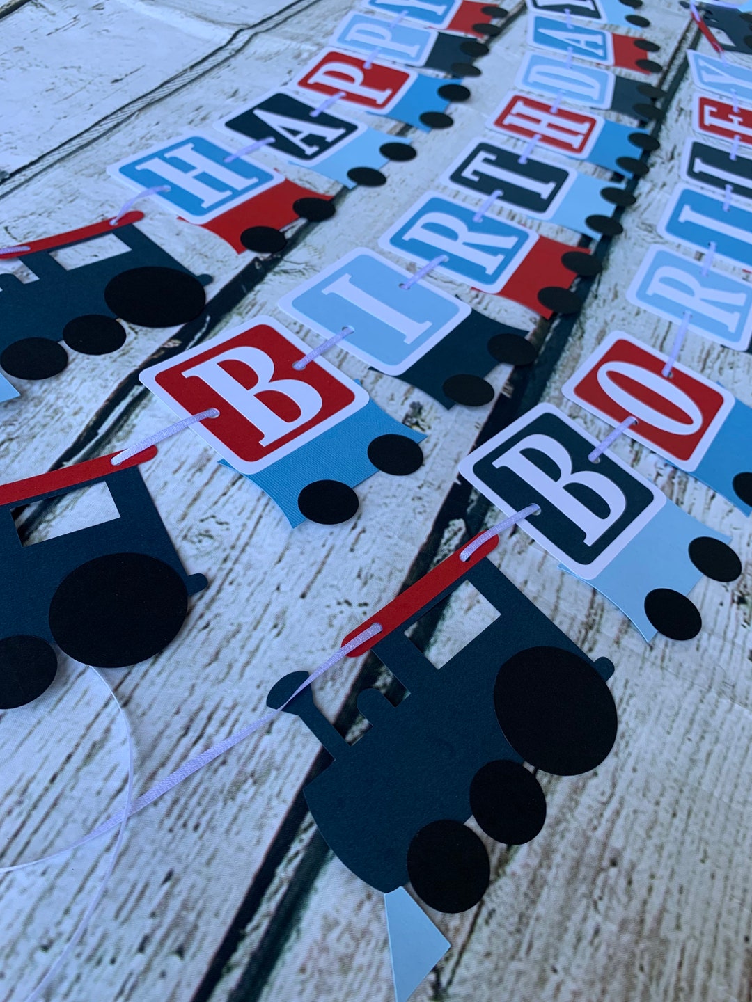 Train Birthday Banner, Train Birthday Party Decor, Happy Birthday ...