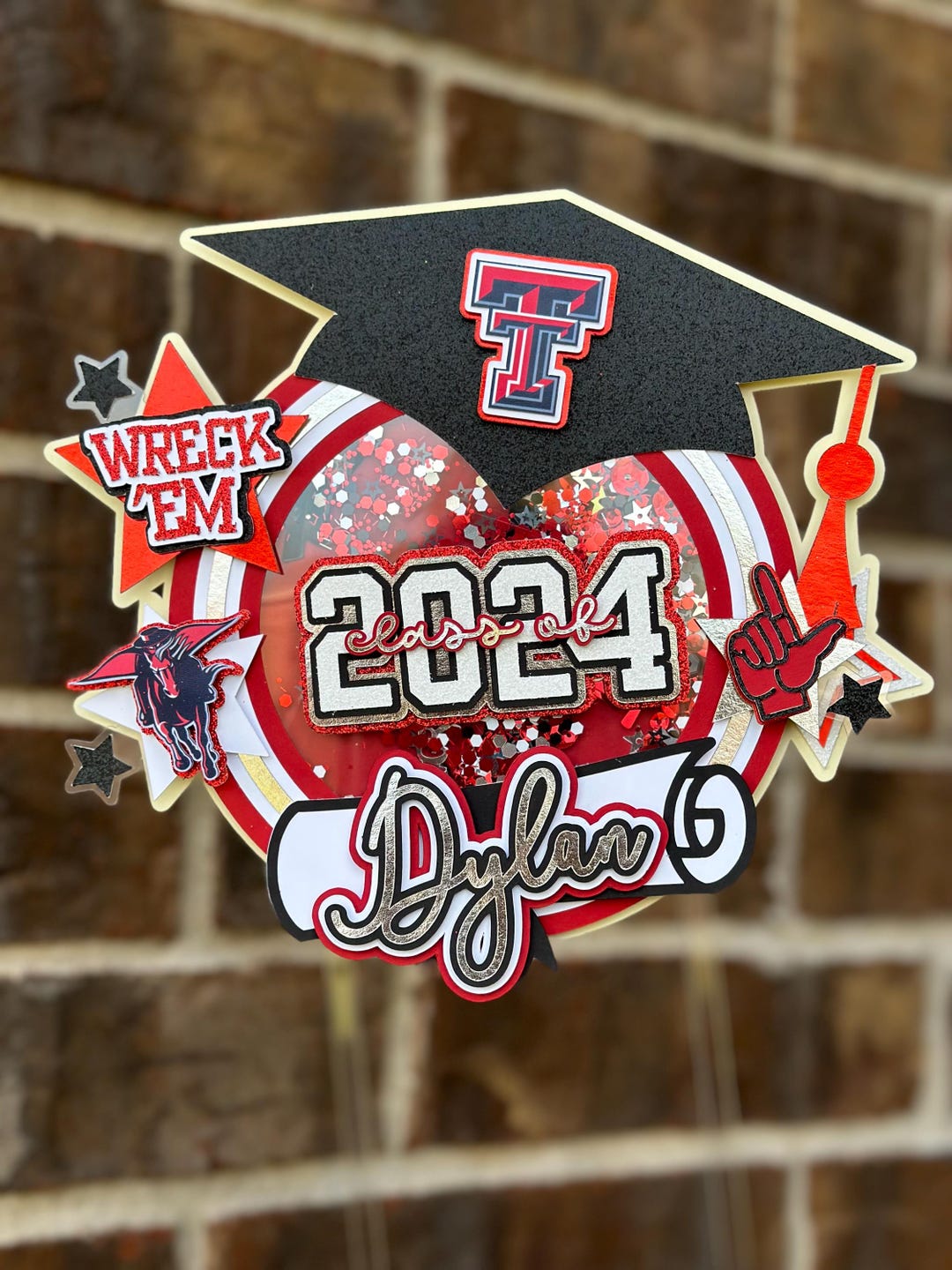 Graduation Cake Topper, Texas Grad Cake Topper, Tech Graduation ...