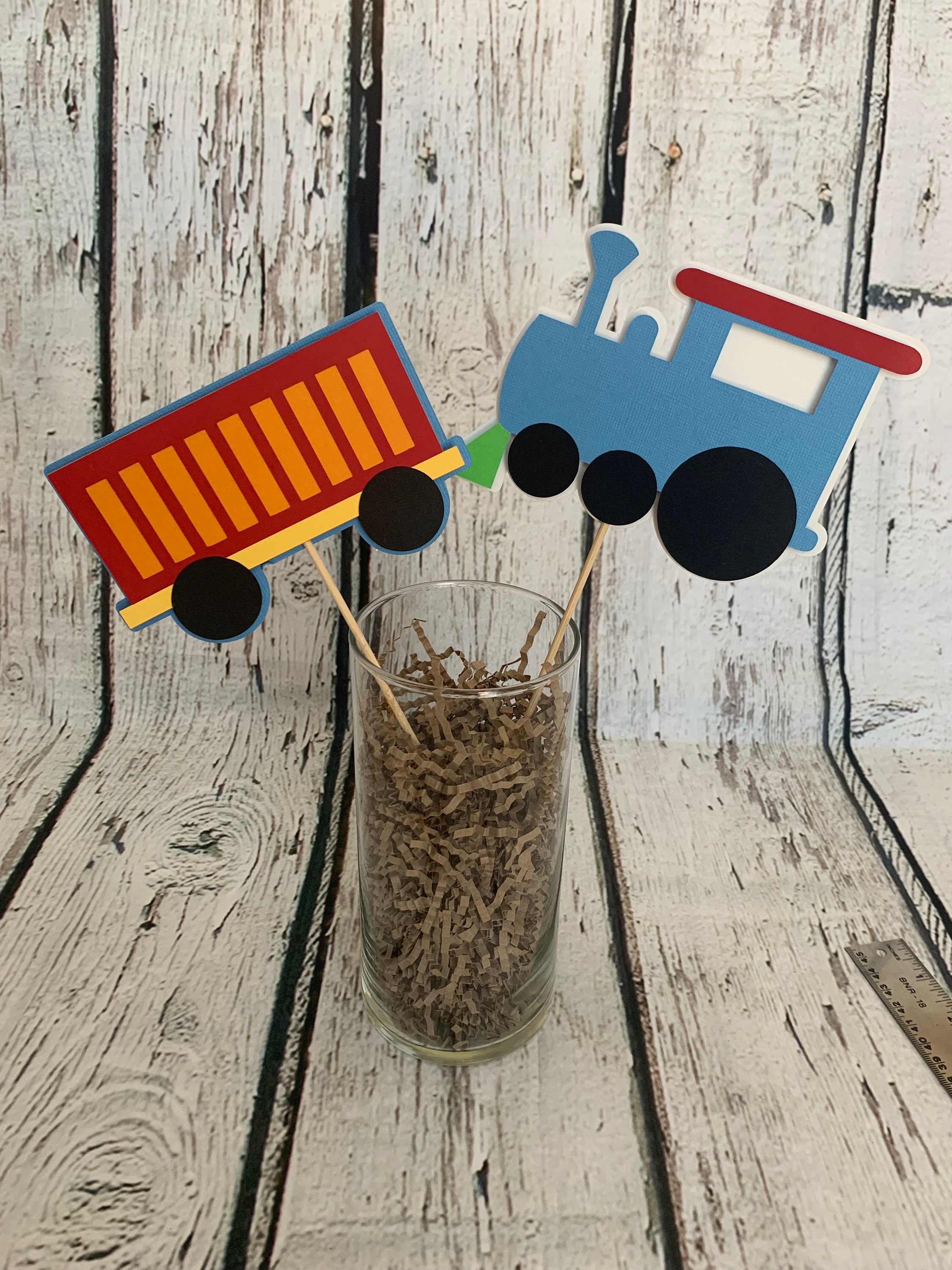 Train Centerpiece Sticks Set of 4 Train Birthday Centerpiece | Etsy