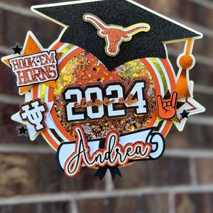 Graduation Cake Topper, Texas Grad Cake Topper, Longhorn Graduation ...