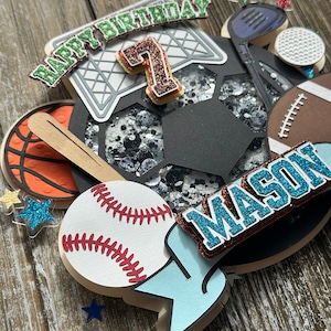 Sports Birthday Cake Topper, Sports Party, All Sports Cake Topper ...