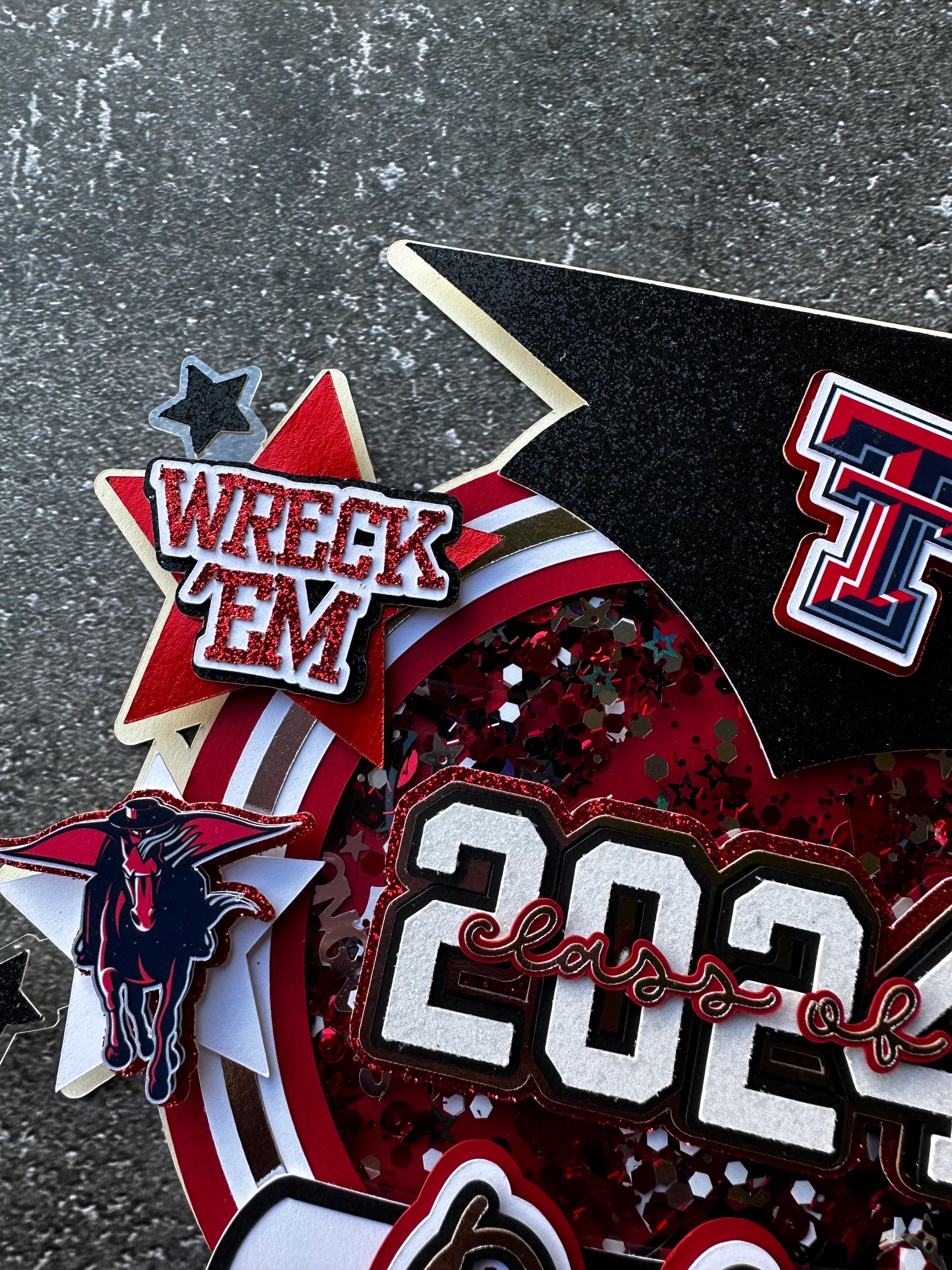 Graduation Cake Topper, Texas Grad Cake Topper, Tech Graduation ...