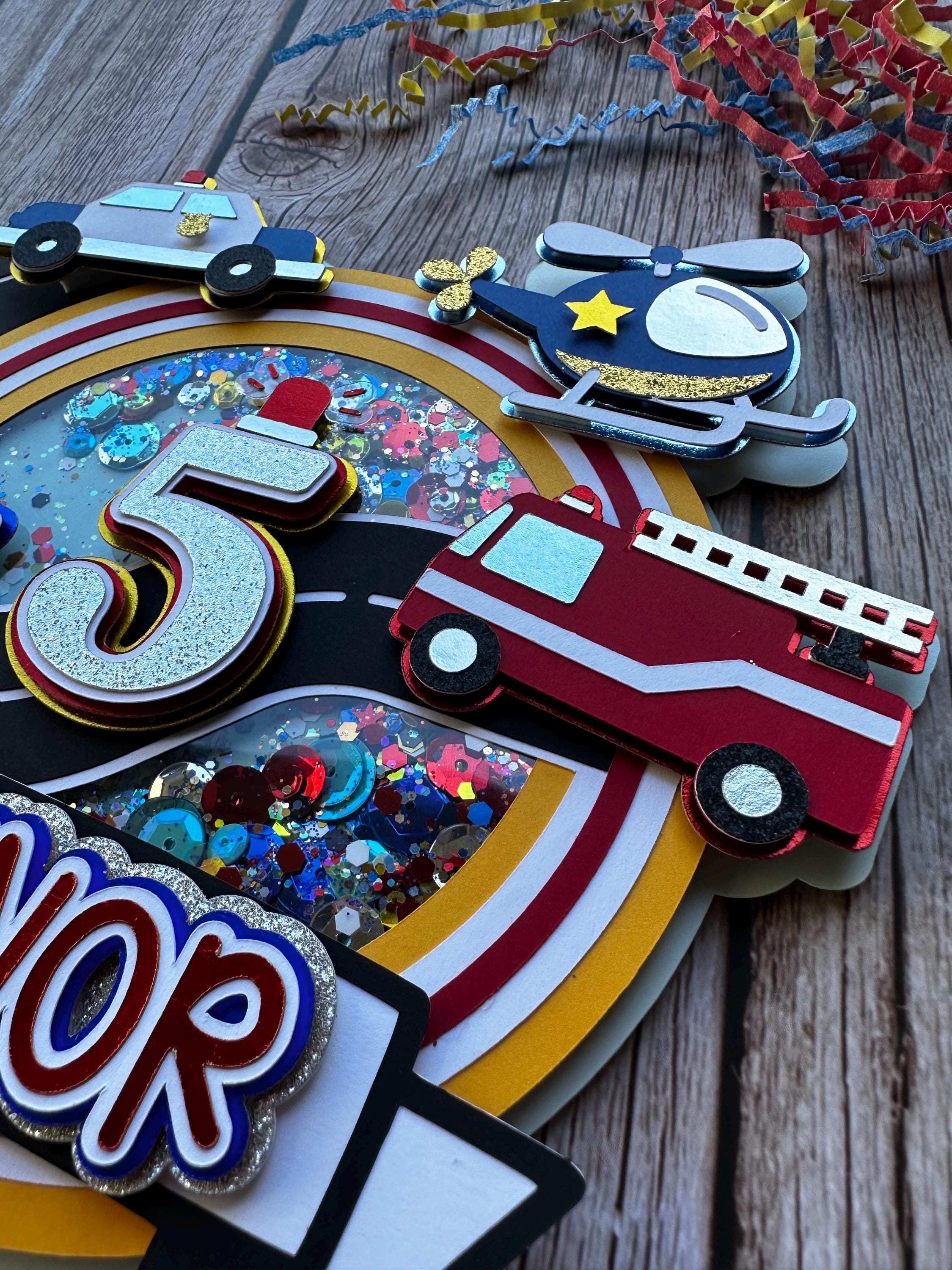 Emergency Vehicle Cake Topper, Transportation Vehicle Birthday Party ...
