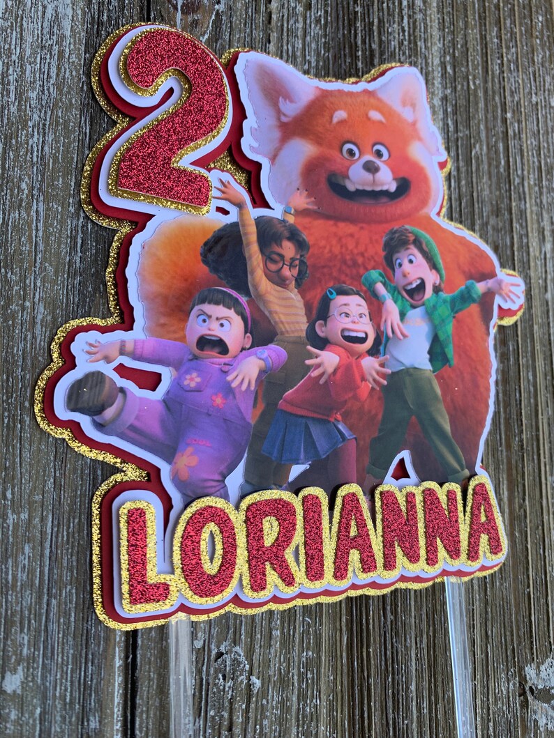 Turning Red Inspired Cake Topper, Birthday Cake Disney Topper Turning ...