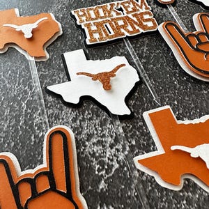 Longhorn Cupcake Toppers, Texas Cupcake Toppers, Texas Longhorns ...