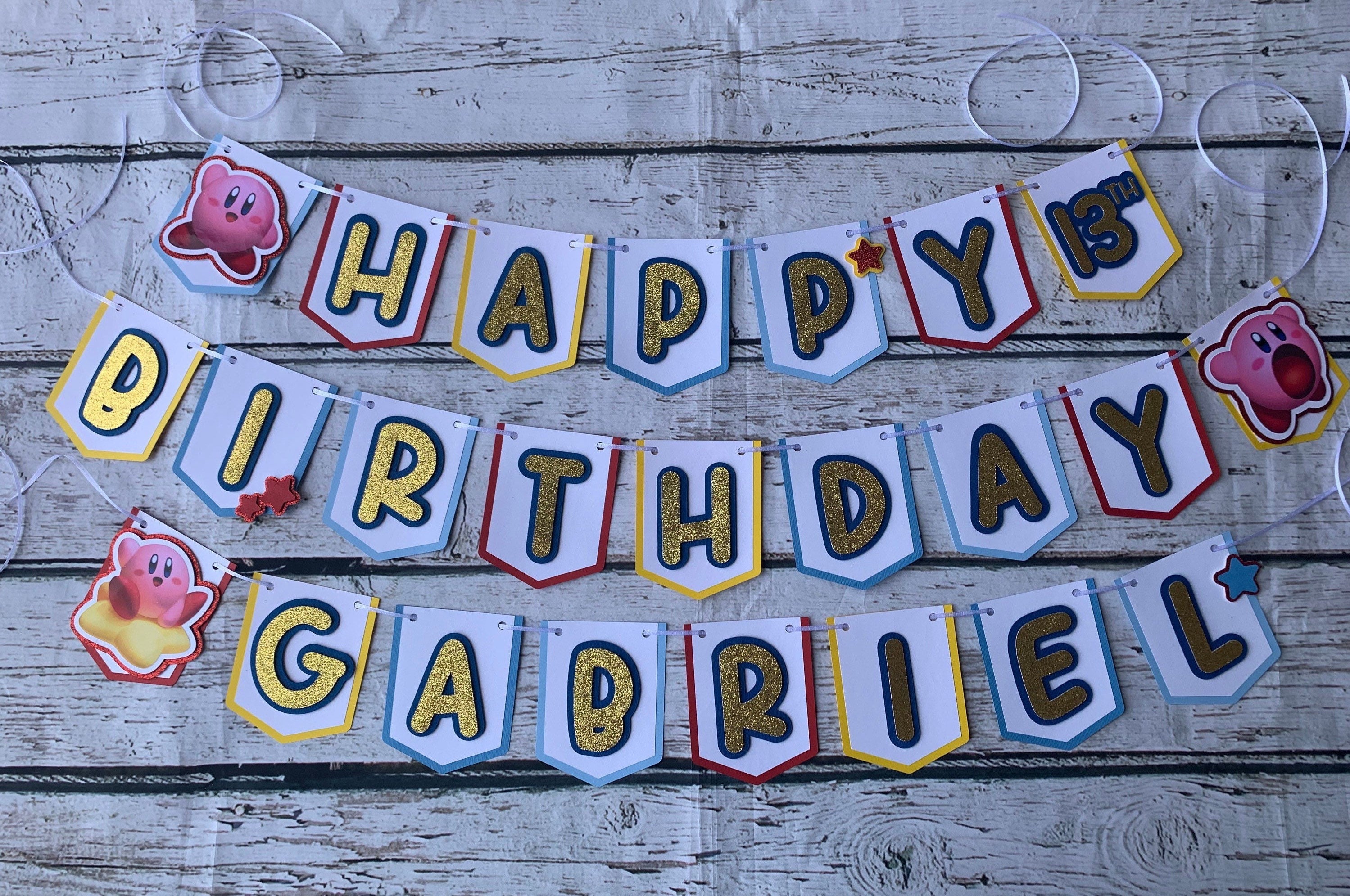 Kirby Inspired Banner Kirby Birthday Banner Kirby Custom | Etsy