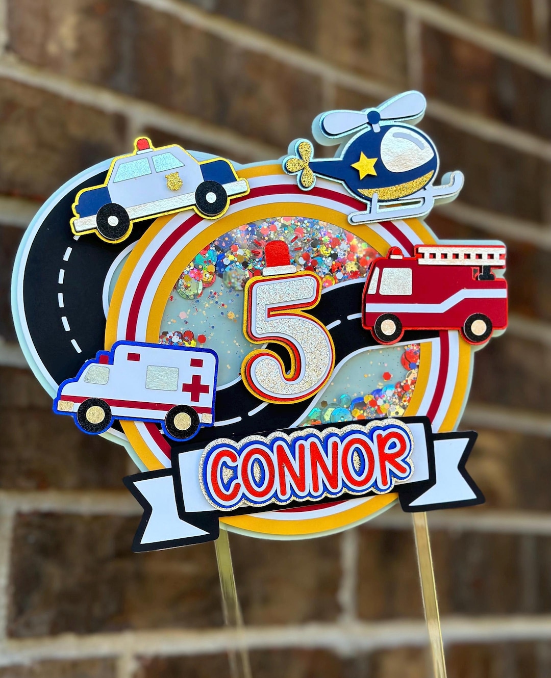Emergency Vehicle Cake Topper, Transportation Vehicle Birthday Party ...