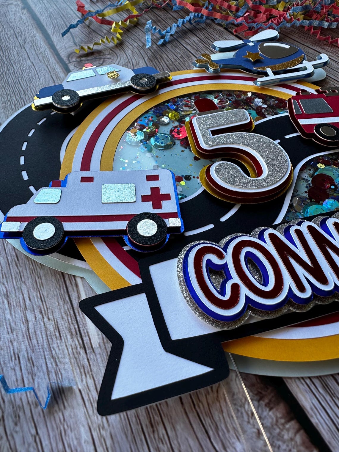 Emergency Vehicle Cake Topper, Transportation Vehicle Birthday Party ...