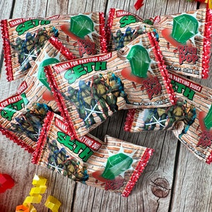 Turtles Theme Party Favors, Custom Turtle Party Favors, Ninja Candy ...