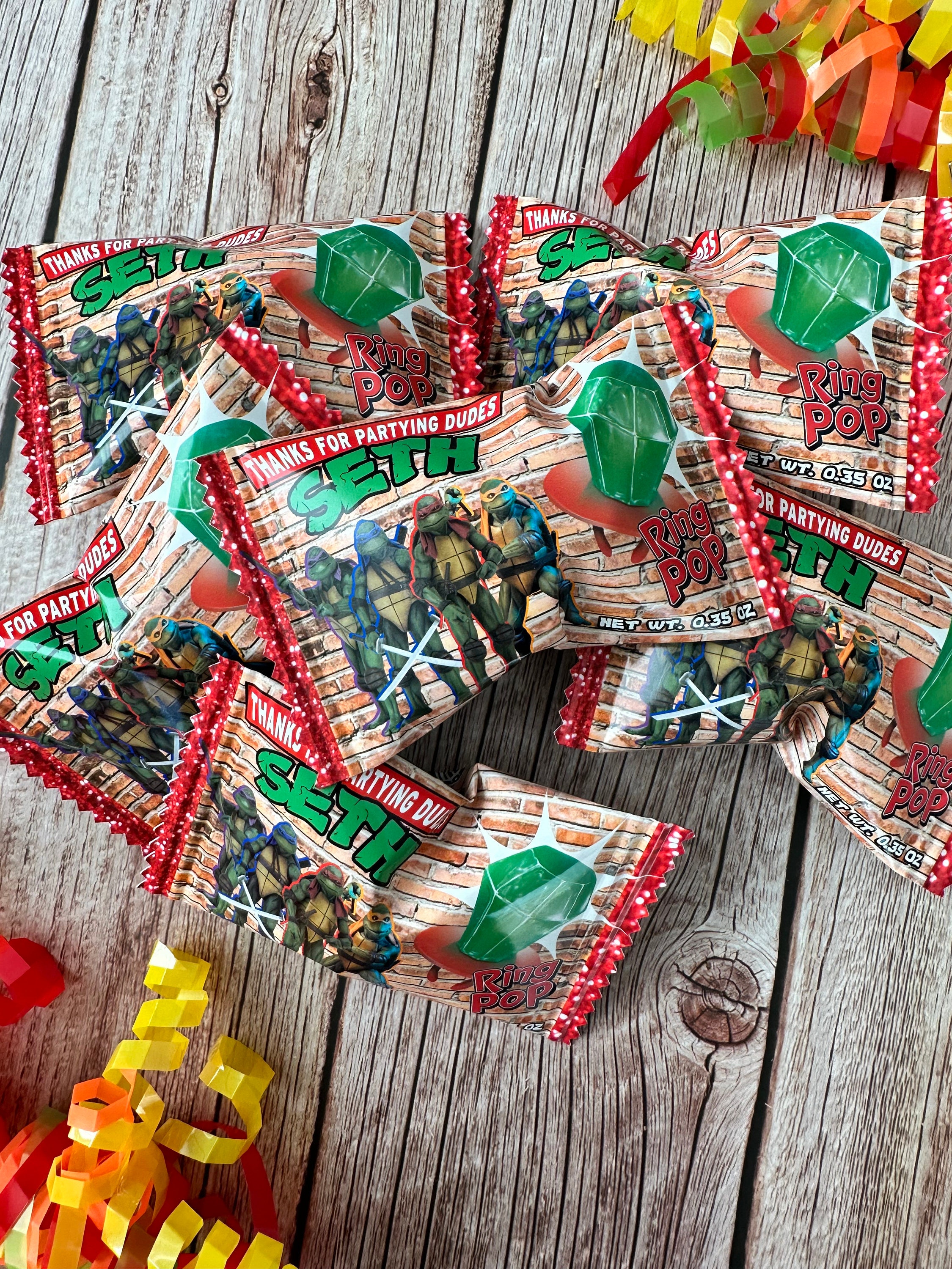 Turtles Theme Party Favors, Custom Turtle Party Favors, Ninja Candy ...