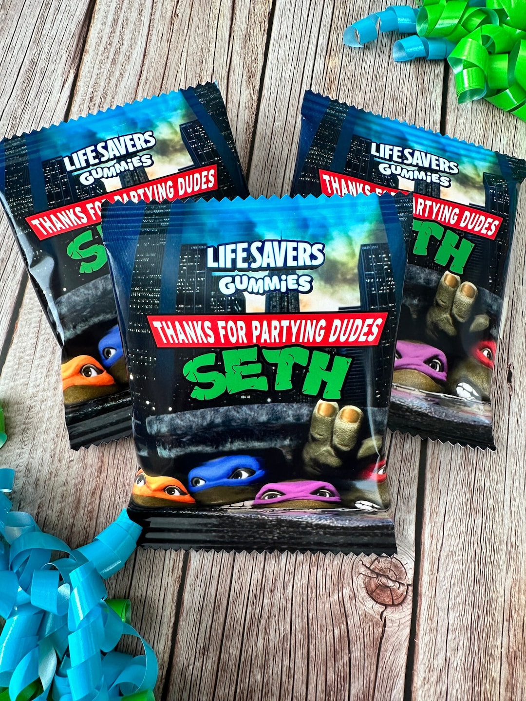 Turtles Theme Candy Party Favors, Custom Turtle Bagged Candy Favors ...