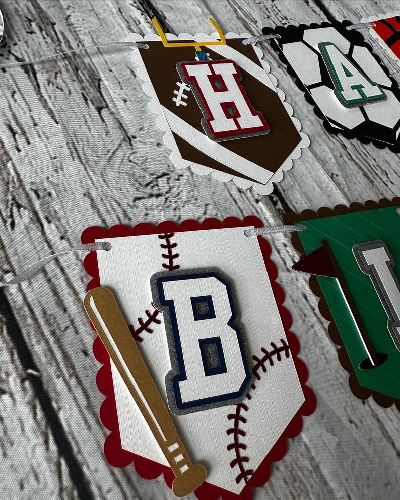 Sports Birthday Banner, All Sports Party, Football Party, Sports Themed ...