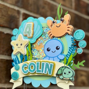 Under the Sea Shaker Cake Topper, Ocean Theme Cake Topper, Ocean ...