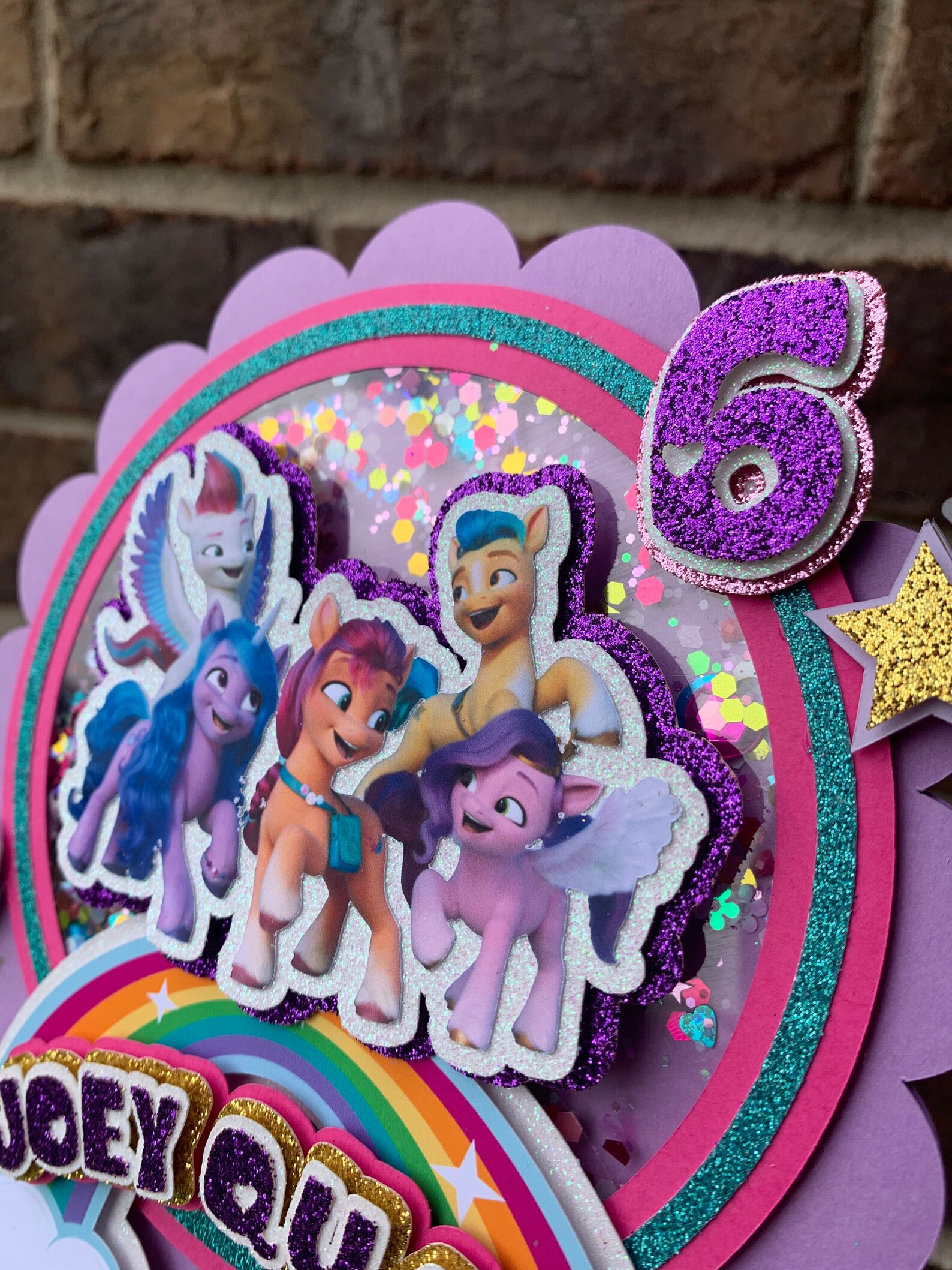 My Little Pony Inspired Cake Topper, Birthday Shaker Cake Topper, MLP ...