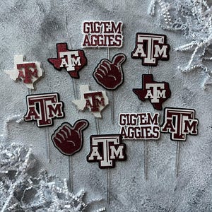 Texas Graduation Cupcake Toppers, Texas College Grad, College Station ...