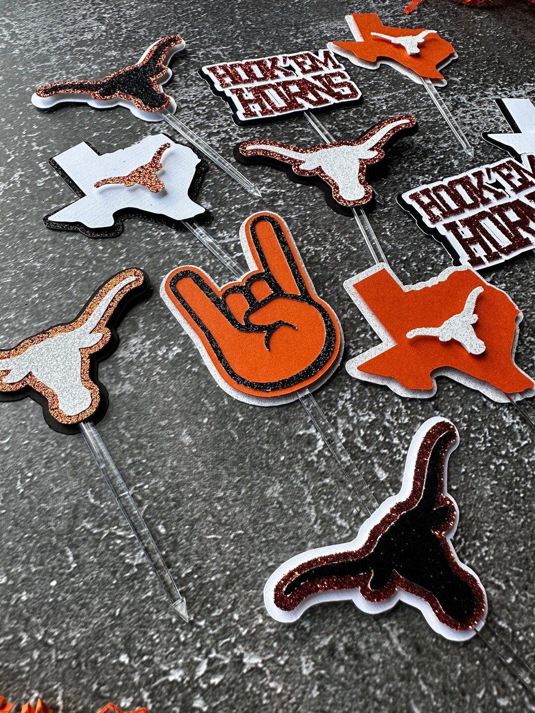 Longhorn Cupcake Toppers, Texas Cupcake Toppers, Texas Longhorns ...