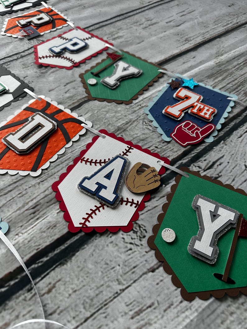 Sports Birthday Banner, All Sports Party, Football Party, Sports Themed ...