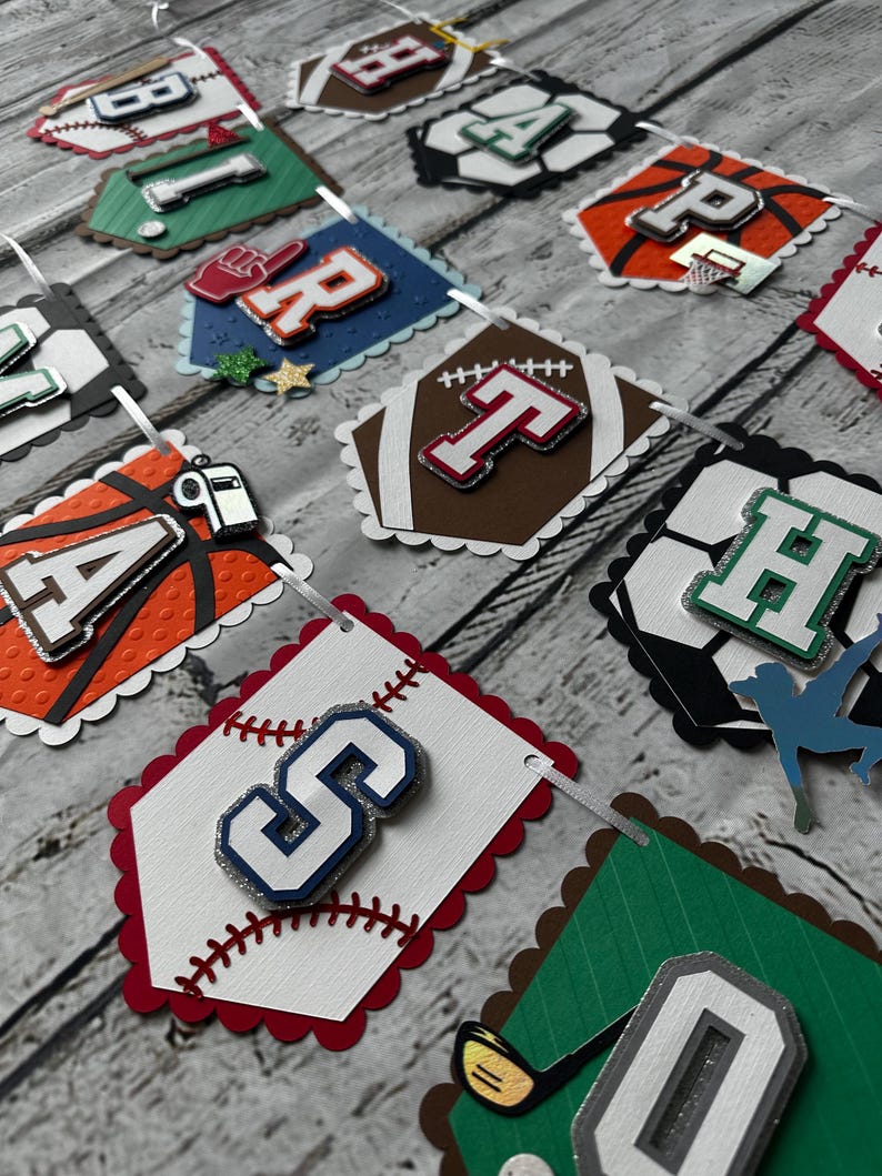 Sports Birthday Banner, All Sports Party, Football Party, Sports Themed ...