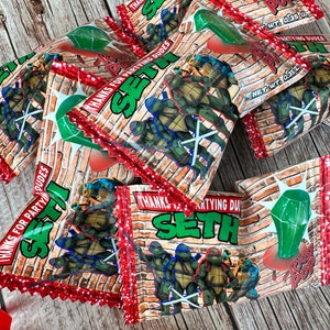 Turtles Theme Party Favors, Custom Turtle Party Favors, Ninja Candy ...