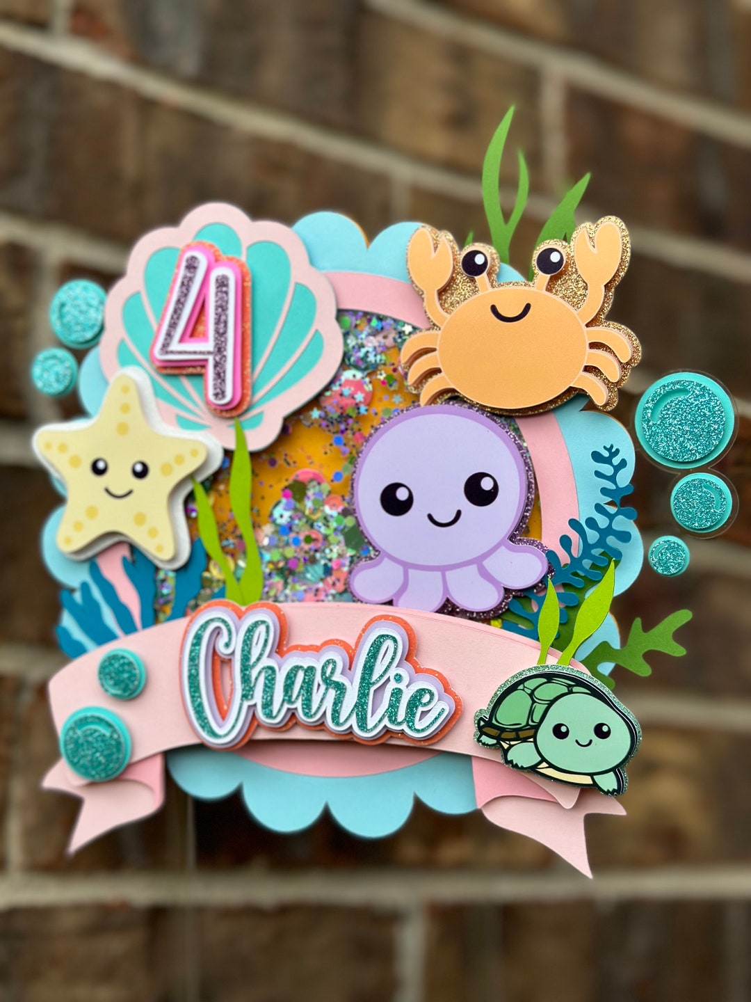 Under the Sea Shaker Cake Topper, Ocean Theme Cake Topper, Ocean ...