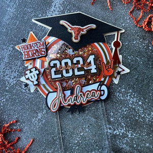 Graduation Cake Topper, Texas Grad Cake Topper, Longhorn Graduation ...