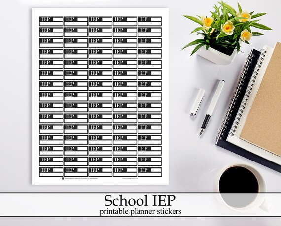 Black Chalkboard IEP Printable Planner Stickers Home School | Etsy