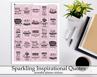 Simple Pink Inspirational Quotes Printable Planner Stickers ...