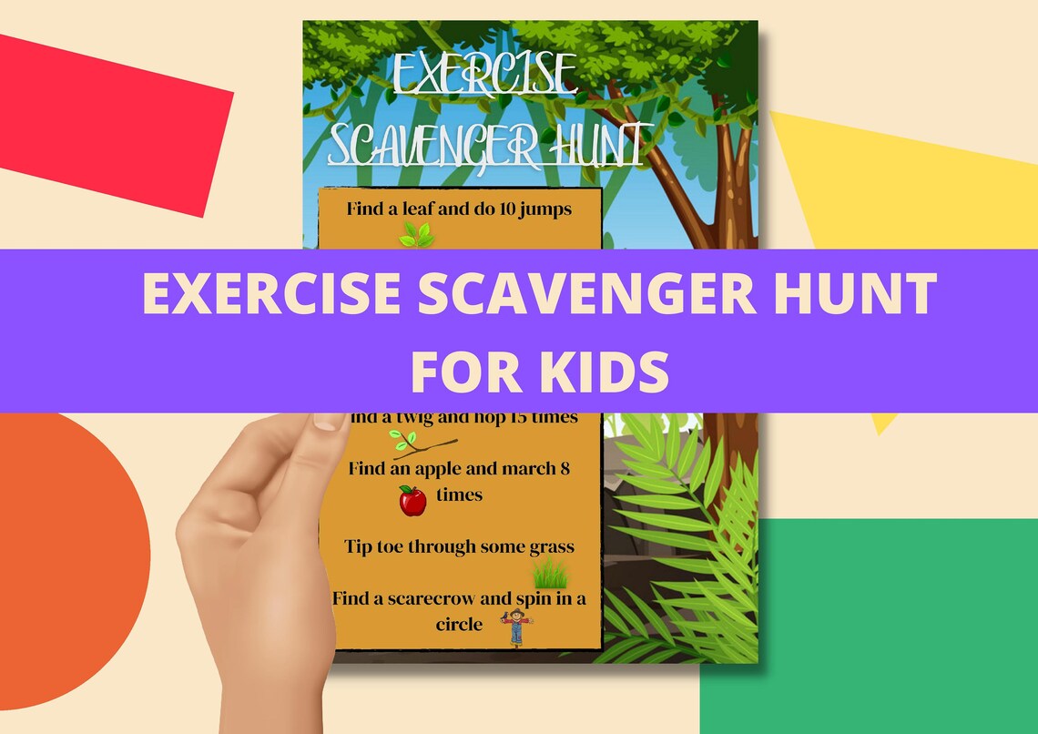 Exercise Scavenger Hunt for Kids - Exercise for Kids, Activity ...
