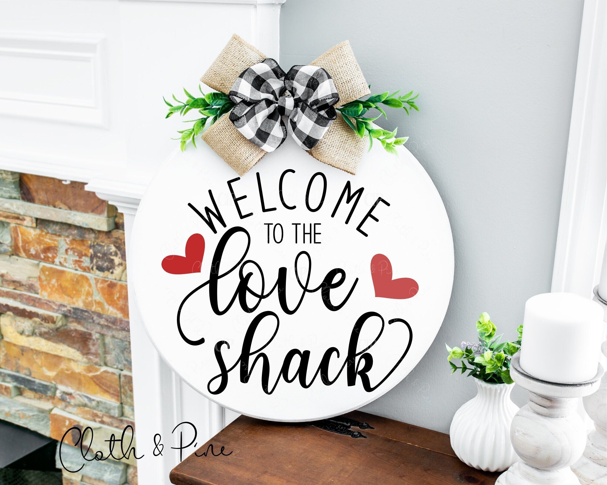 Welcome Love Sign SVG Round Door Signs Svg Valentine's - Etsy