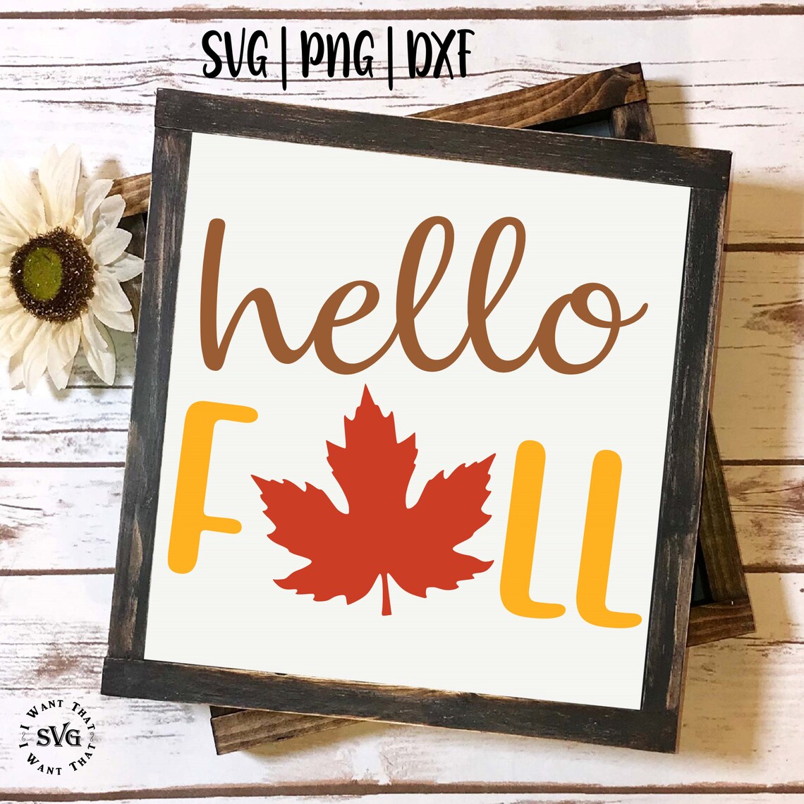 Hello Fall SVG Autumn Svg Maple Leaf Svg Sign Svg Fall | Etsy