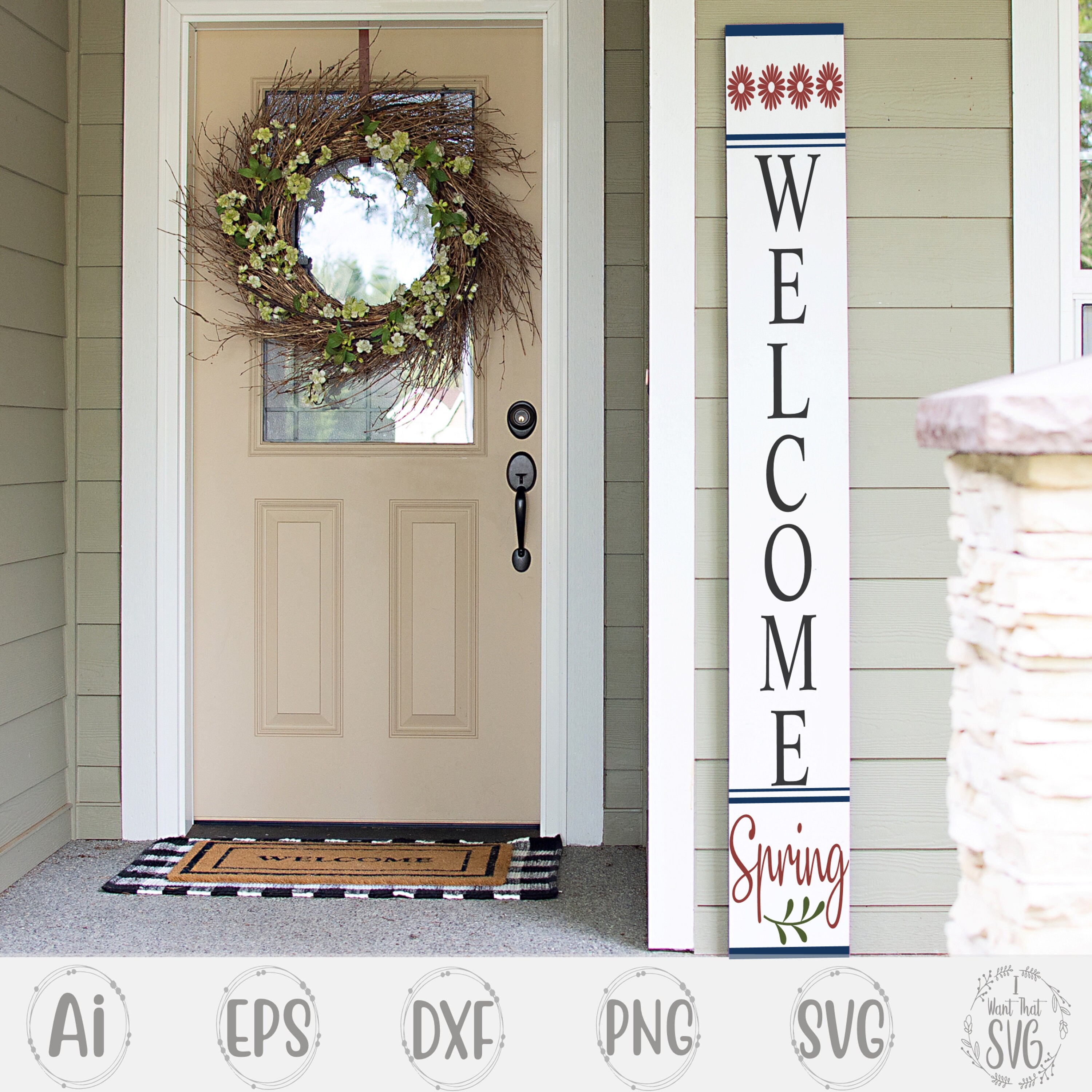 Welcome Spring SVG Vertical Sign Svg Spring Svg Welcome | Etsy